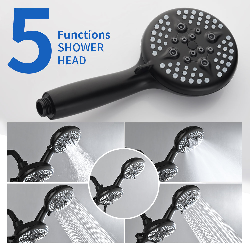3 Handle Tub Shower Faucet Set Shower System with Tub Spout Bathtub Fa ...