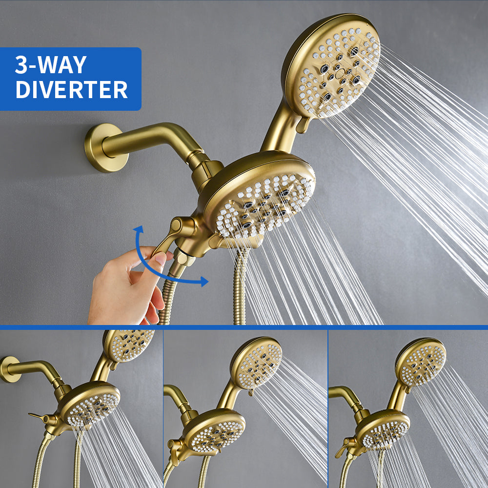 3 Handle Tub Shower Faucet Set Shower System with Tub Spout Bathtub Fa ...