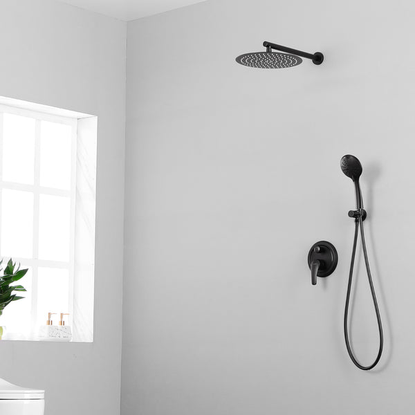 2 Way Shower System with 12 inch Round Overhead Shower and 5-Setting H ...